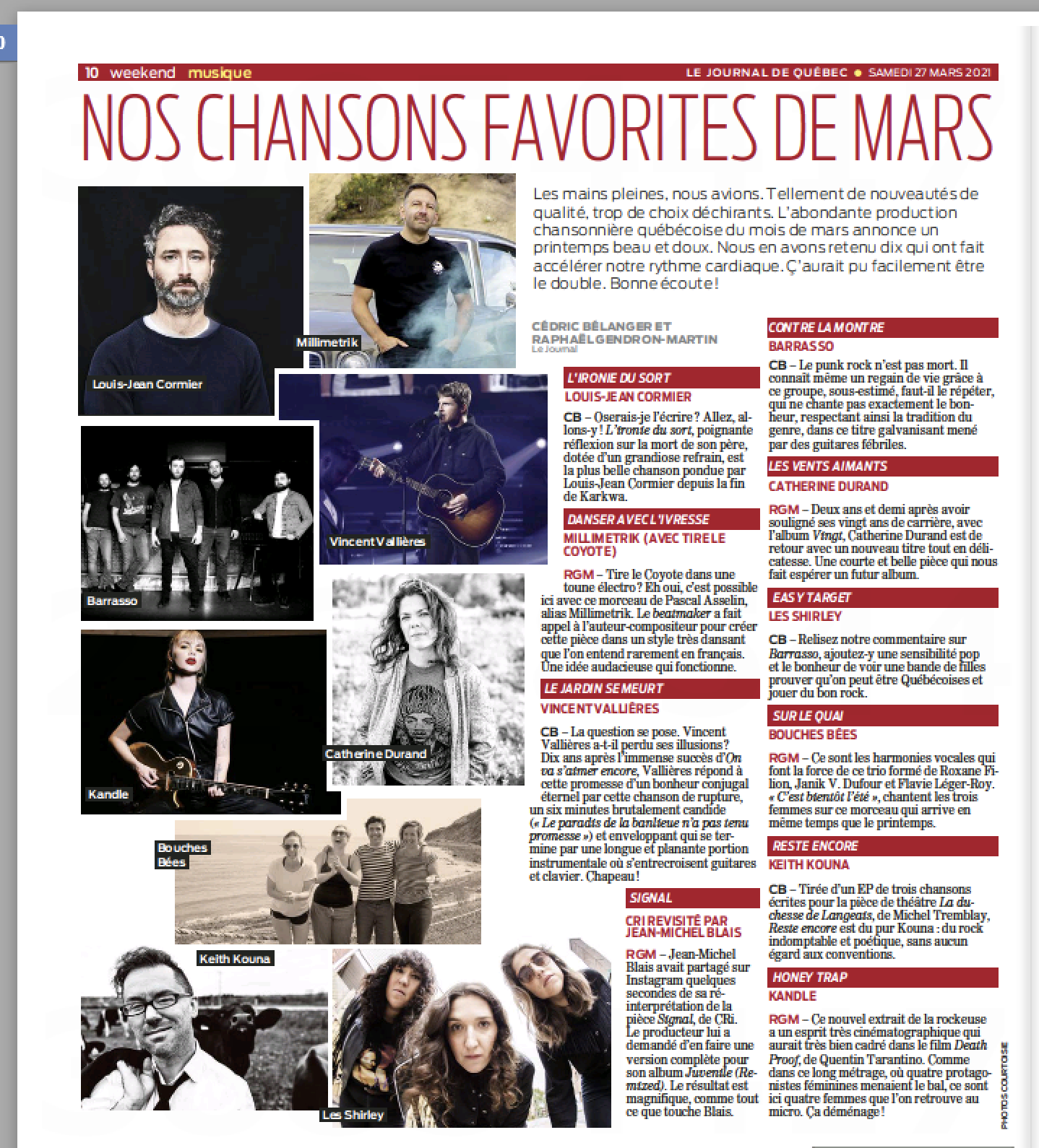 « Sur le quai » parmi les chansons favorites du mois de mars dans le ...